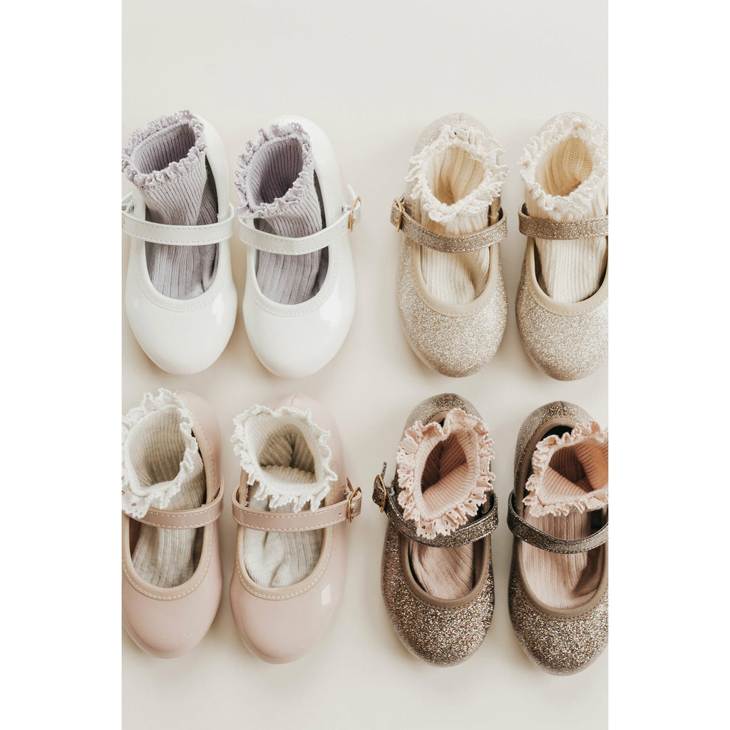 Ballet Flat | Patent White – Little Pinwheels