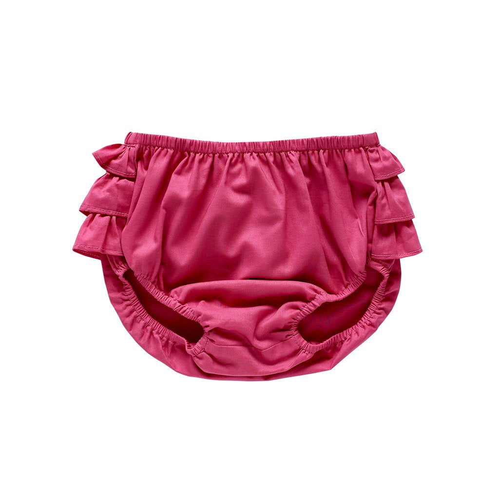 Ruffle Bloomer | Raspberry Voile – Little Pinwheels