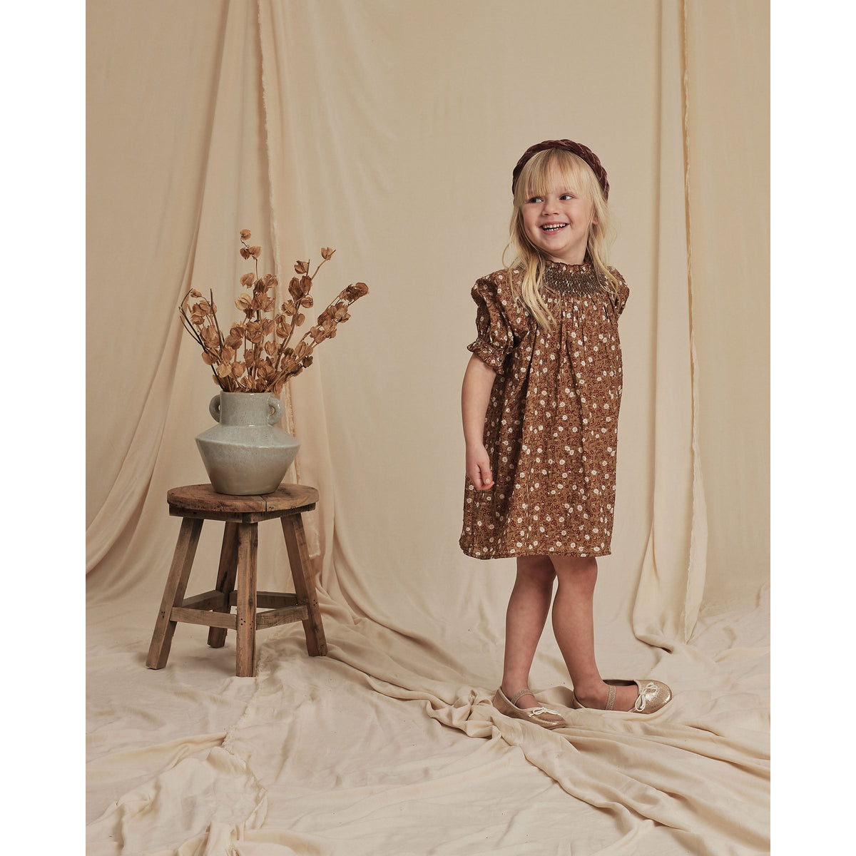 Maddie Dress | Golden Meadow – Little Pinwheels