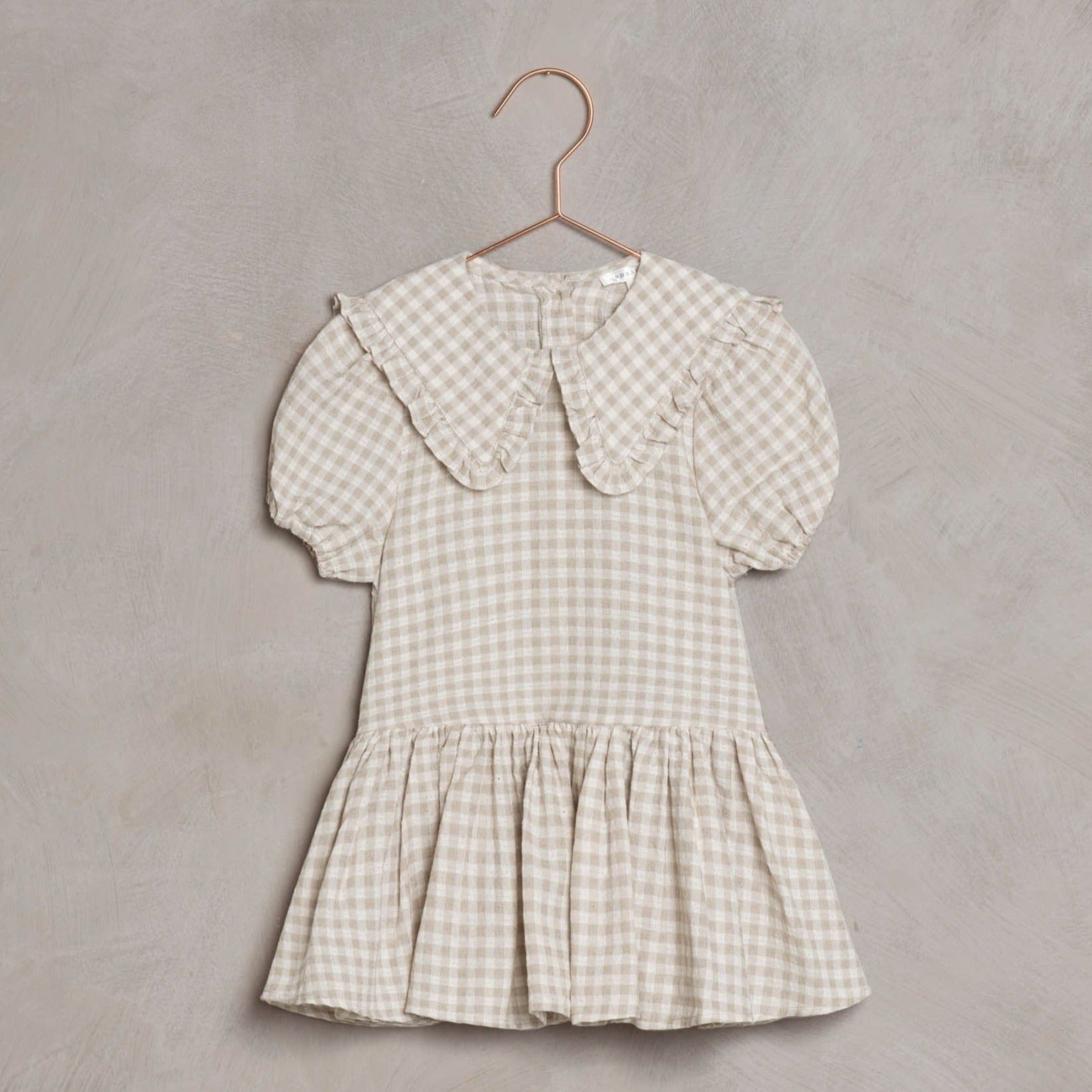 Camille Dress | Dove Check – Little Pinwheels