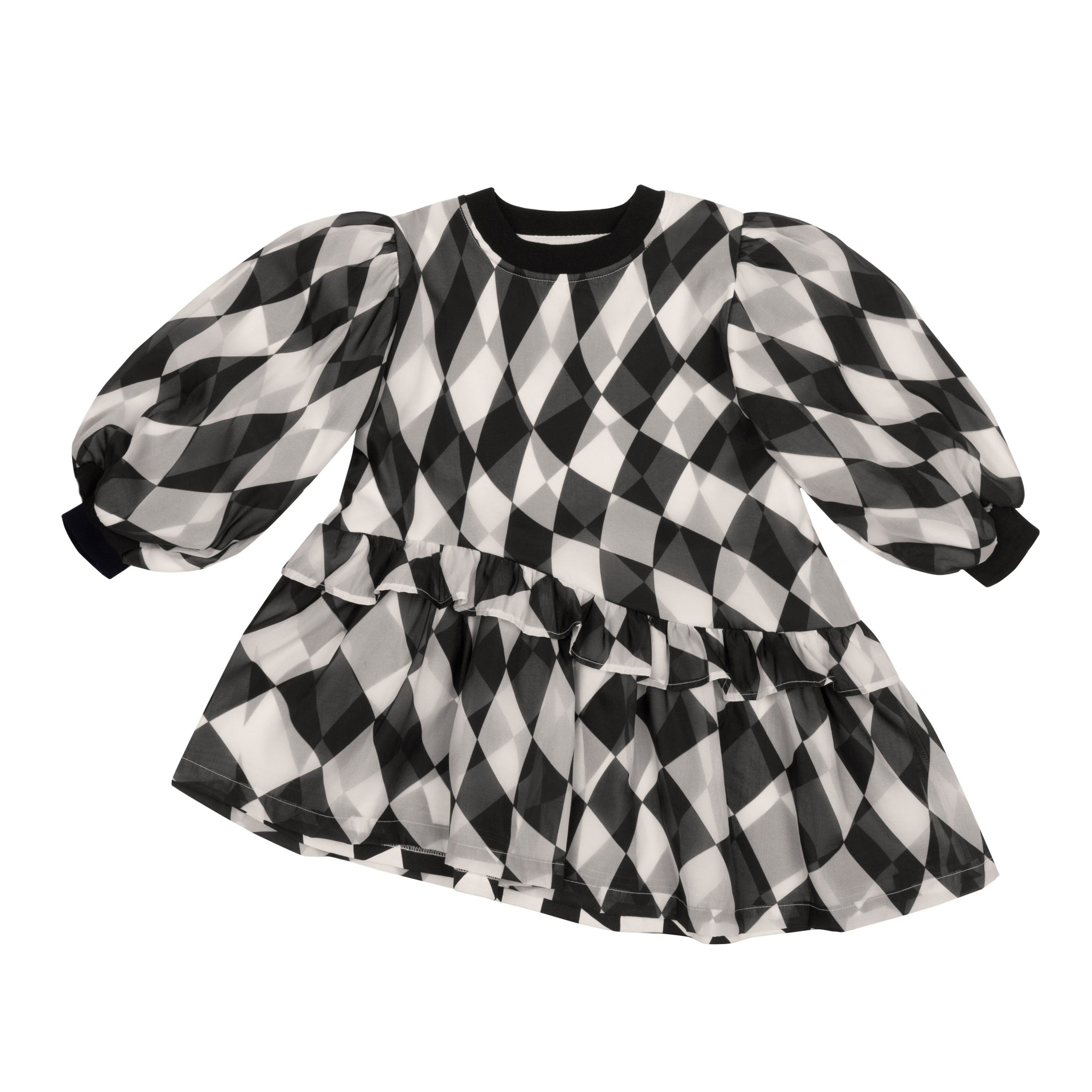 Girls Hi-Low Organza & Terry Dress l Black – Little Pinwheels