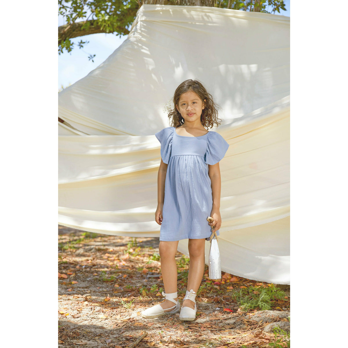 Penelope Dress | Dust Gauze – Little Pinwheels