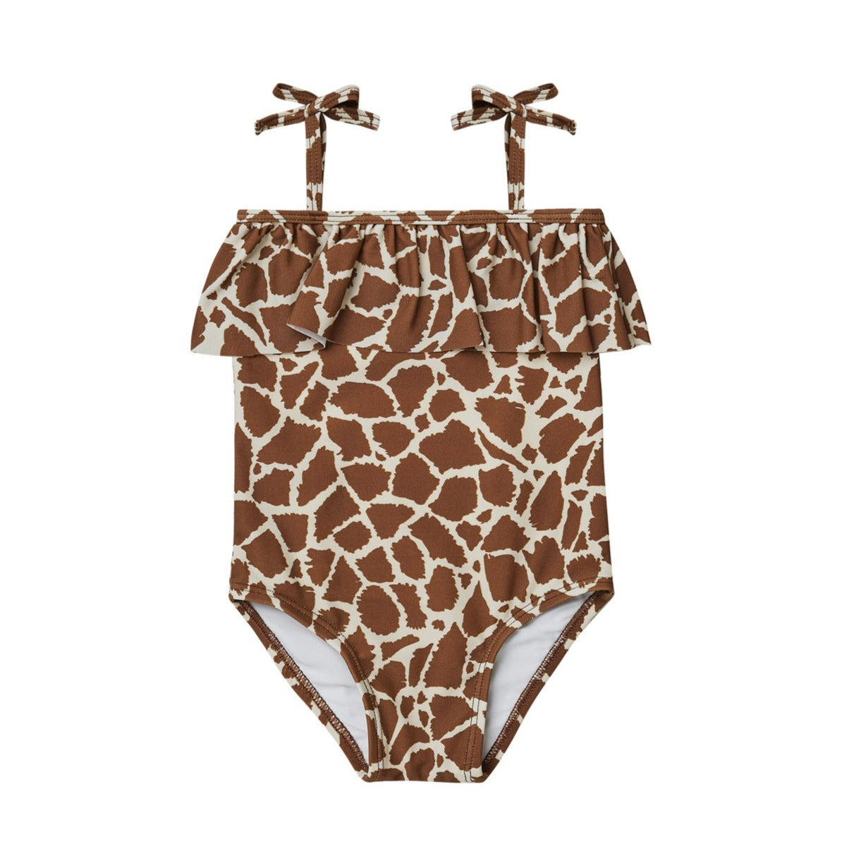 Ruffle One-Piece | Giraffe Spots – Little Pinwheels