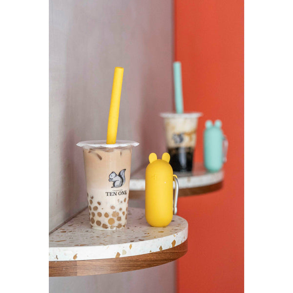 Keepie & Bubble Tea Straw Set | Yellow – Little Pinwheels