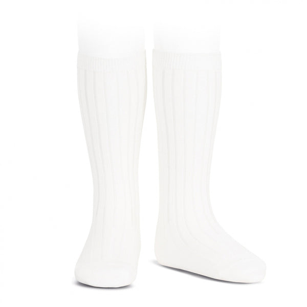 Basic Rib Knee High Socks | White – Little Pinwheels